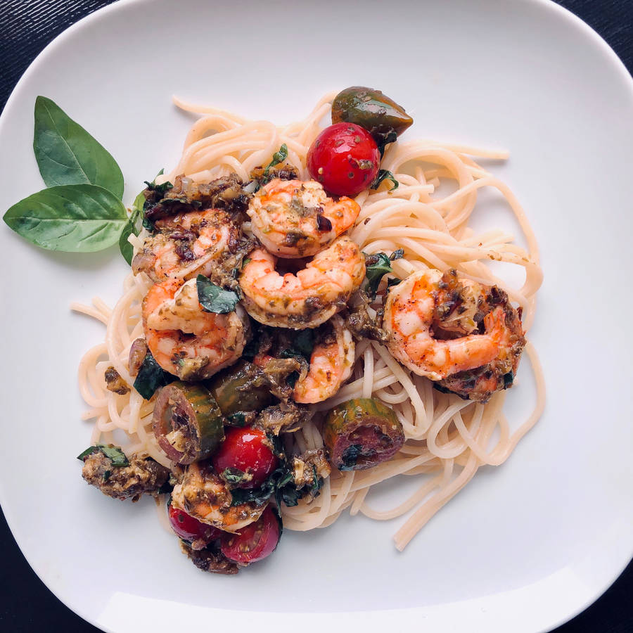Pesto Prawn Spaghetti | Recipe | Kitchen Stories