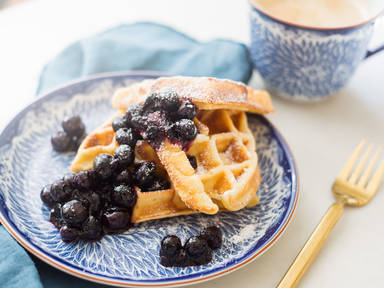 Waffles with mixed berry compote | Recipe | Kitchen Stories