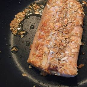 Almond-crusted fish fillet with honey-mustard-sauce | Recipe | Kitchen ...